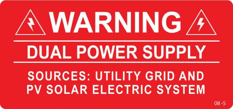 Solar Warning Labels | USA | Solar Panel System